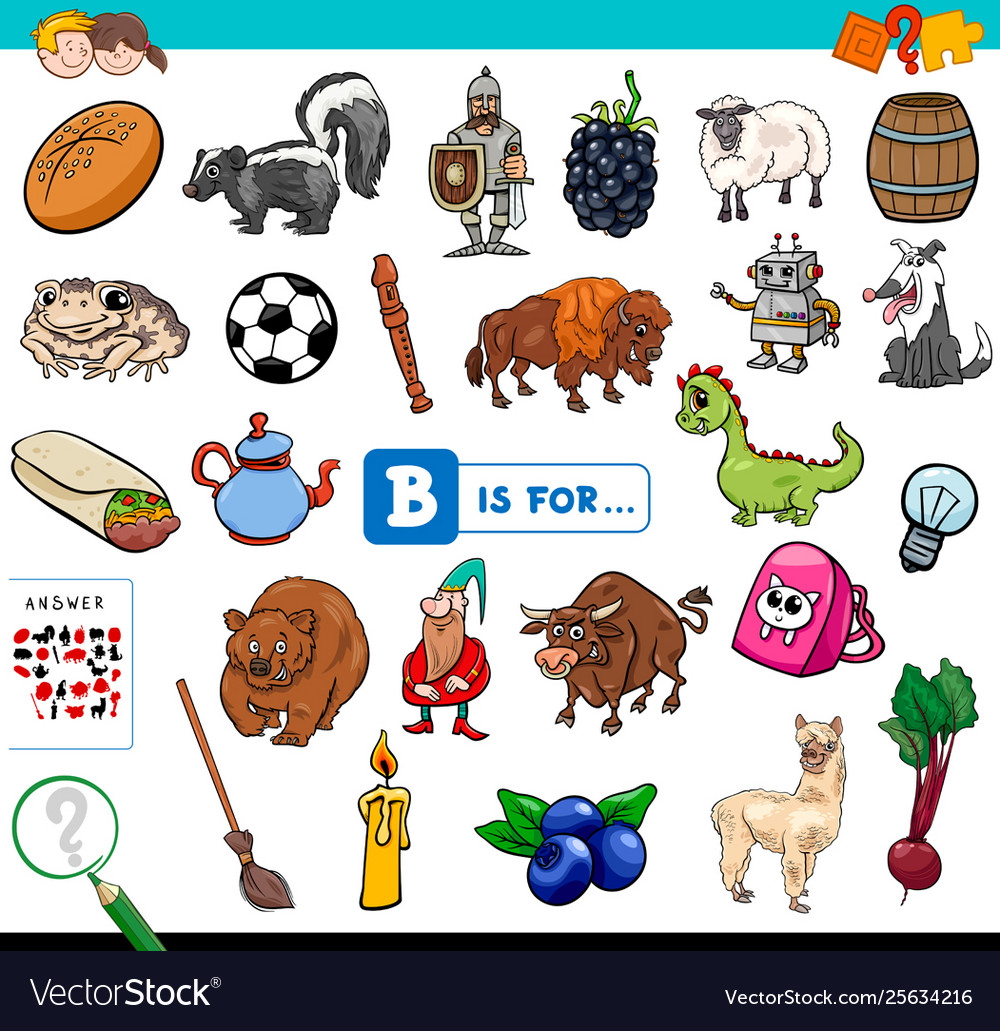 B is for educational task for children Royalty Free Vector