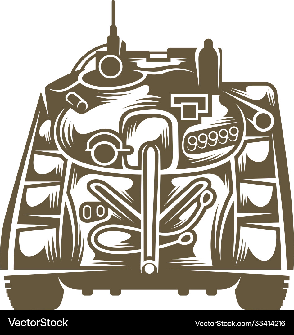 Battle tank logo design camouflage Royalty Free Vector Image