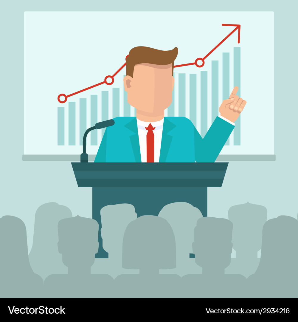 Business conference concept in flat style Vector Image