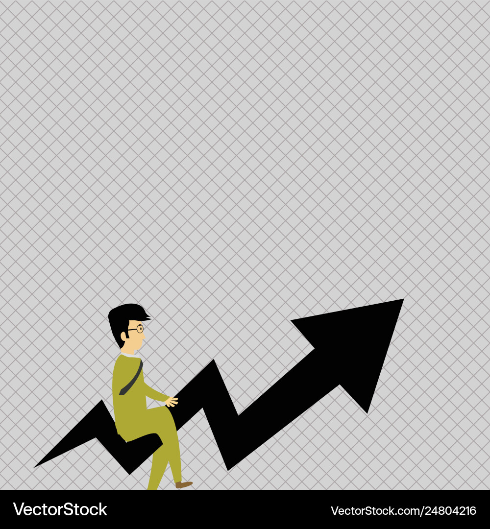 Businessman with eyeglasses riding Royalty Free Vector Image