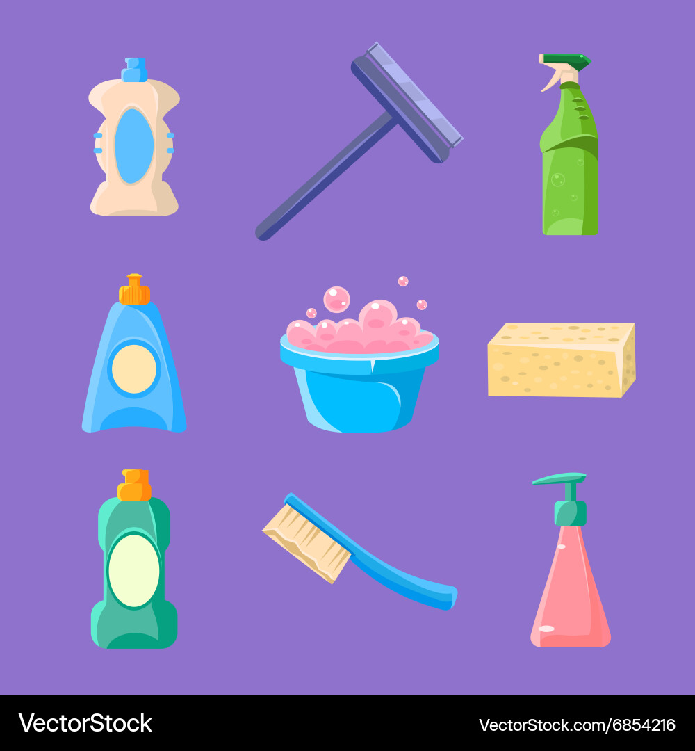 Cleaning and housework icons collection Royalty Free Vector