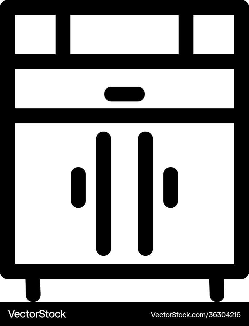 Cupboard icon or logo isolated sign symbol Vector Image