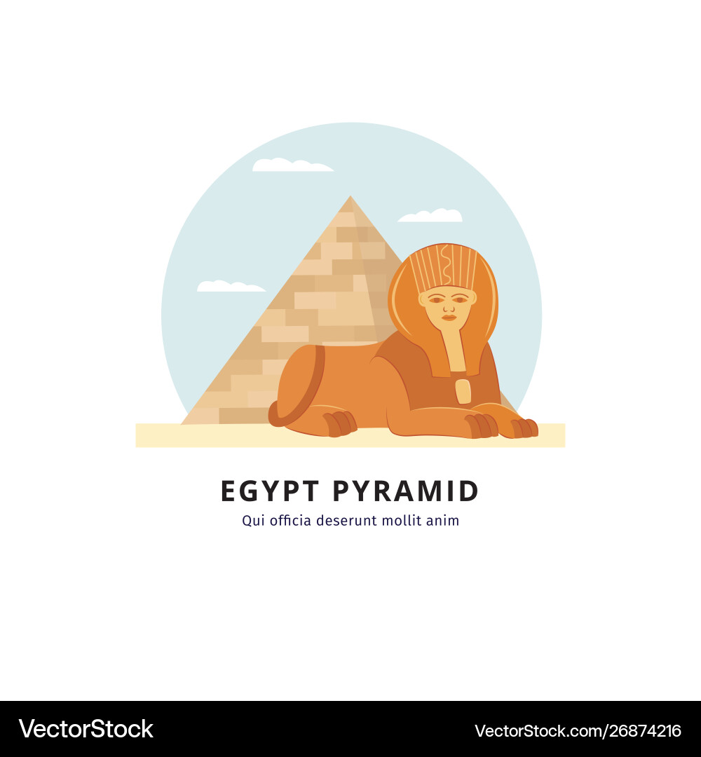 Egypt pyramid with sphinx - landmark giza Vector Image