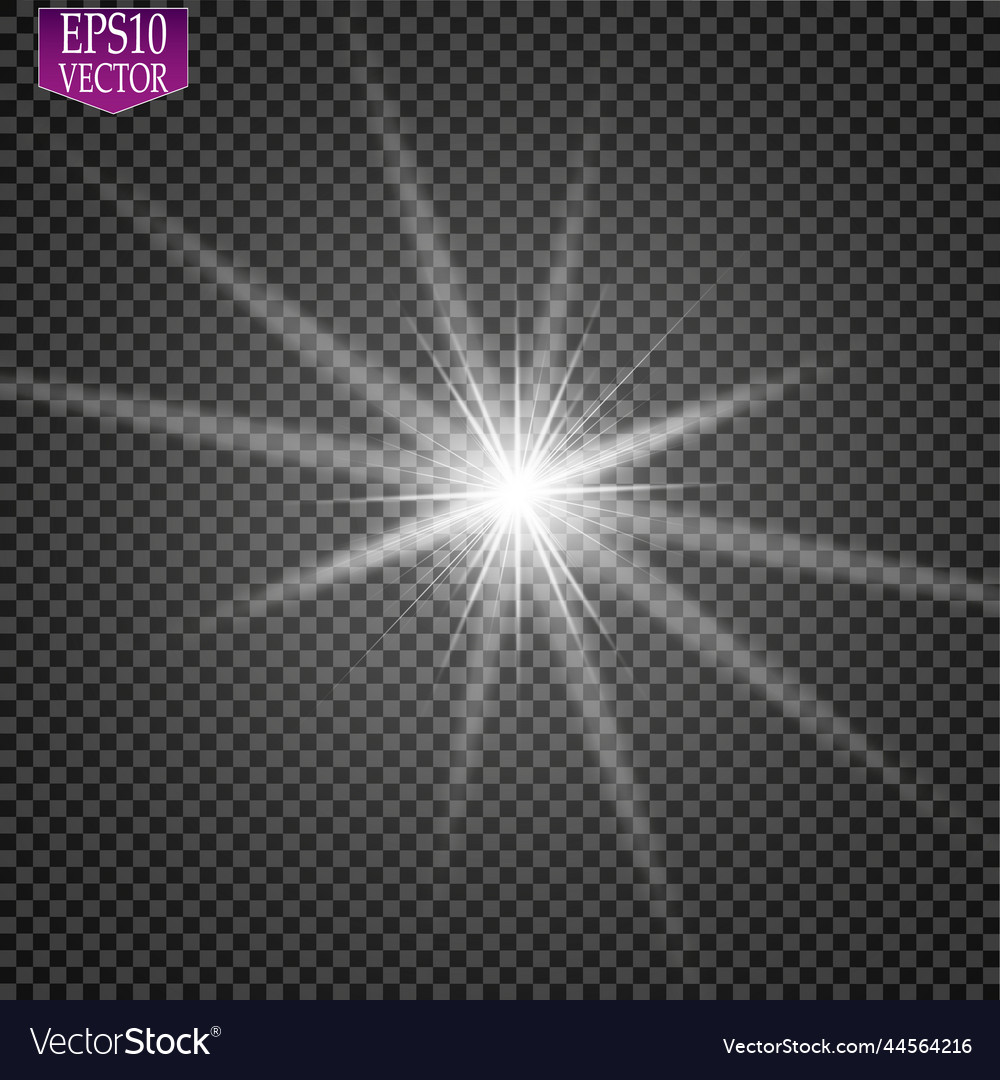 Glow light effect star burst with sparkles Vector Image