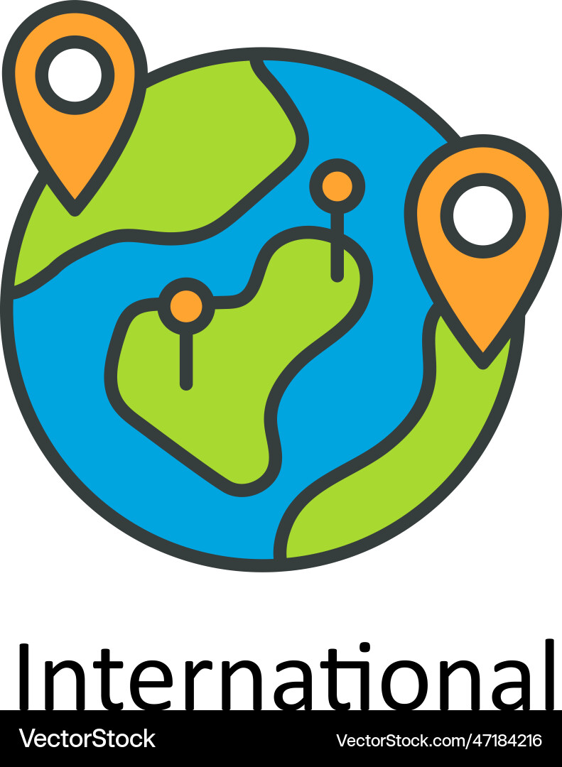International fill outline icon design il Vector Image