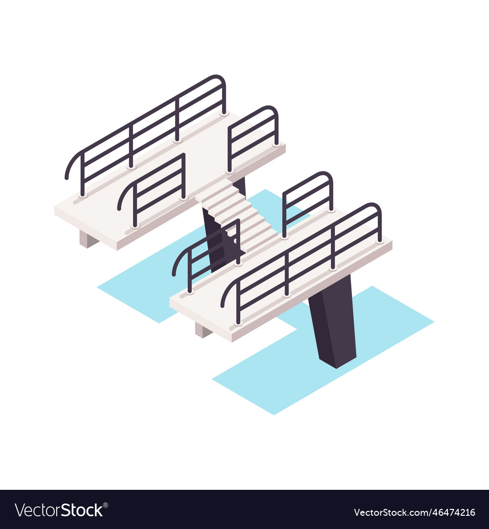 Isometric diving platform Royalty Free Vector Image