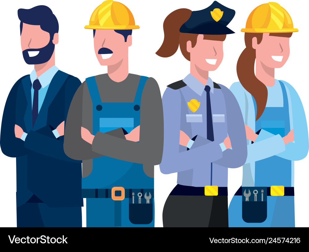 Labor day job cartoon Royalty Free Vector Image