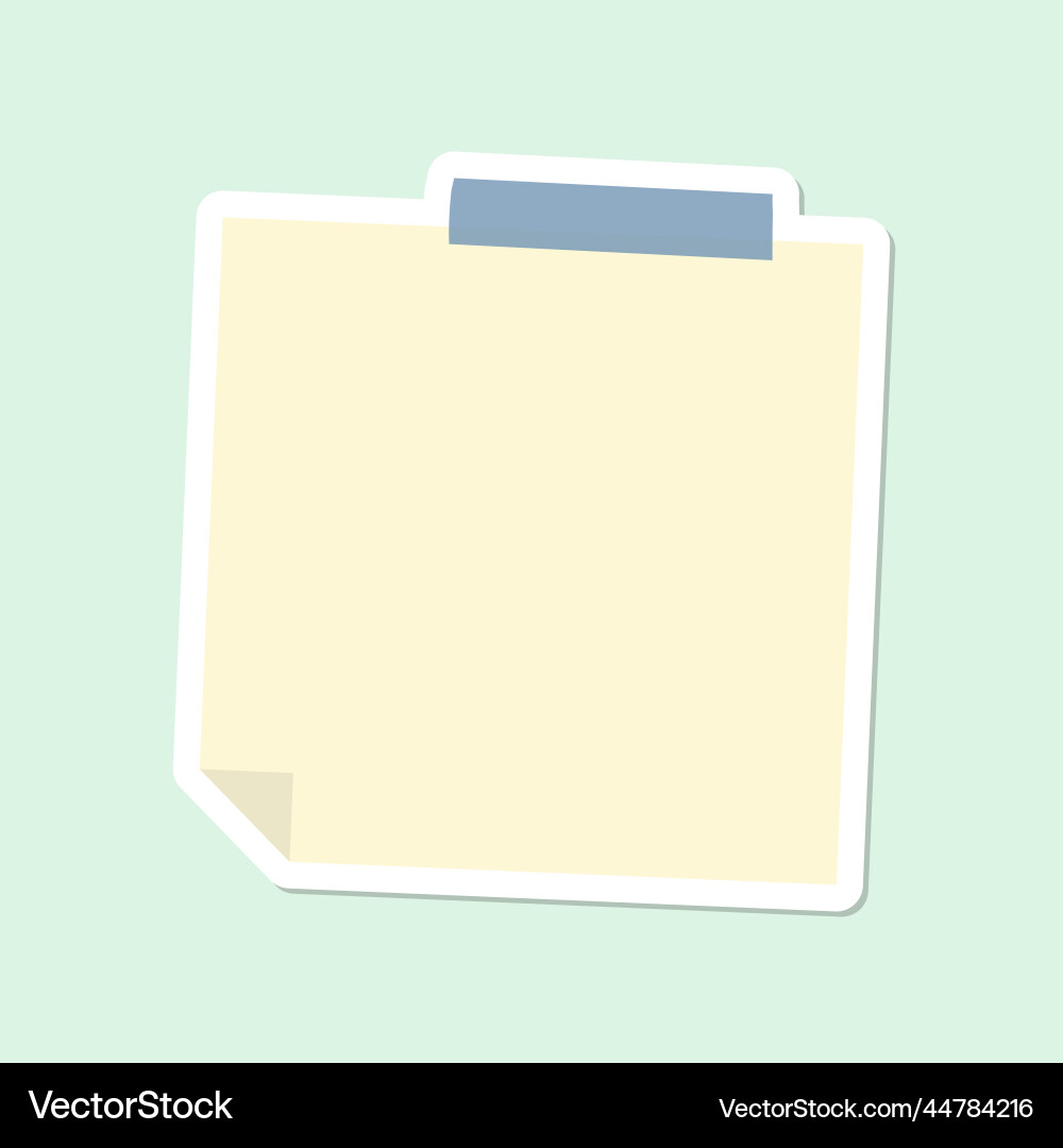 Pastel yellow notepaper journal sticker Royalty Free Vector