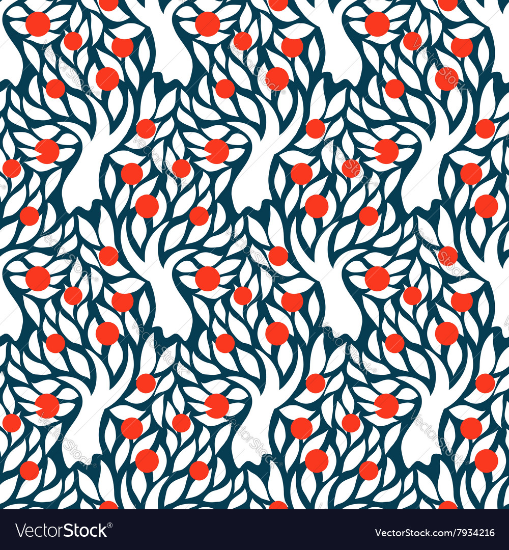 Pattern with apple trees Royalty Free Vector Image
