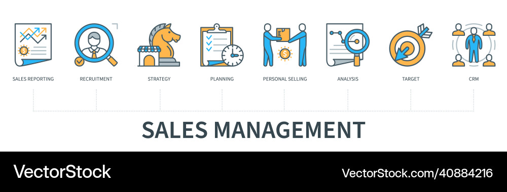 Sales management concept with icons Royalty Free Vector