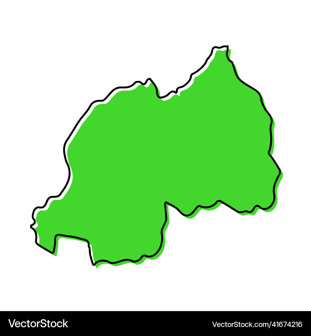 Simple outline map of rwanda stylized line design Vector Image