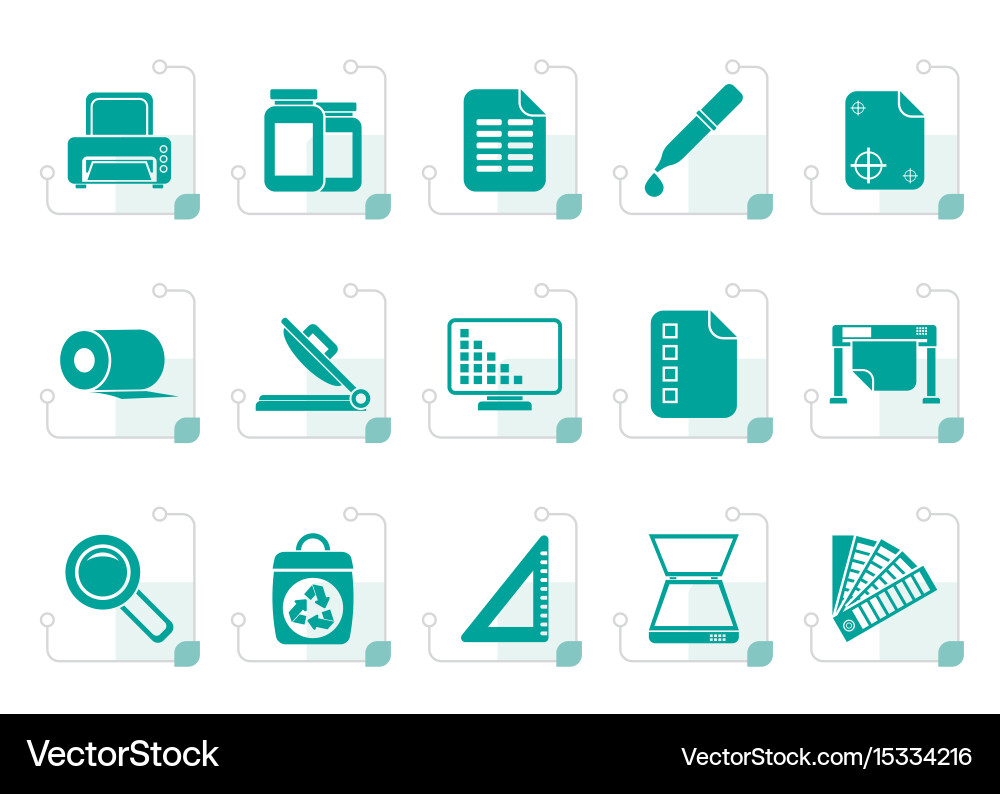 Stylized commercial print icons Royalty Free Vector Image
