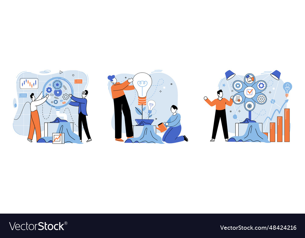 Team solving complex problems teamwork metaphor Vector Image Team solving complex problems teamwork metaphor Vector Image