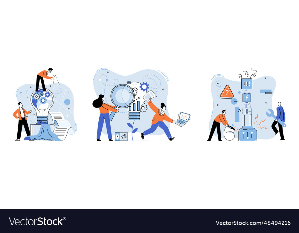 Team solving problems planning startup coaching Vector Image