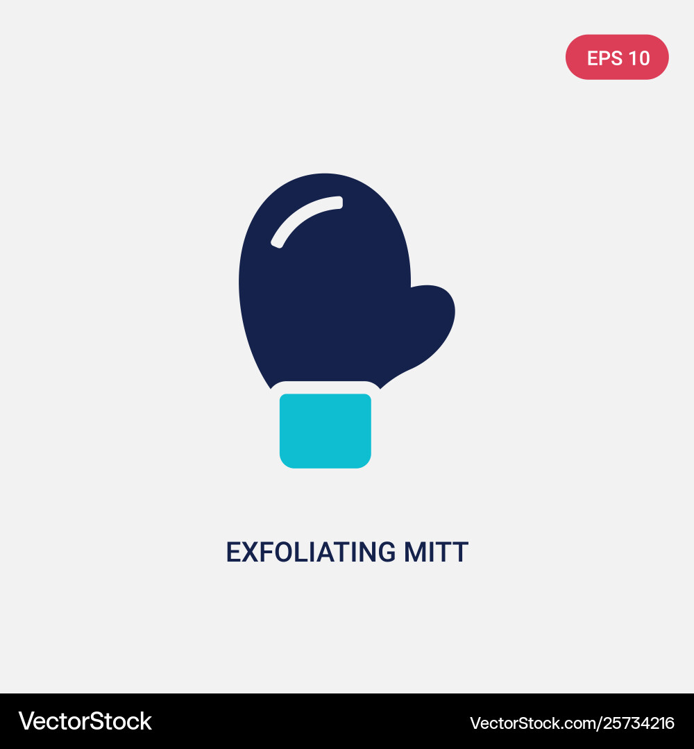 Two color exfoliating mitt icon from beauty Vector Image