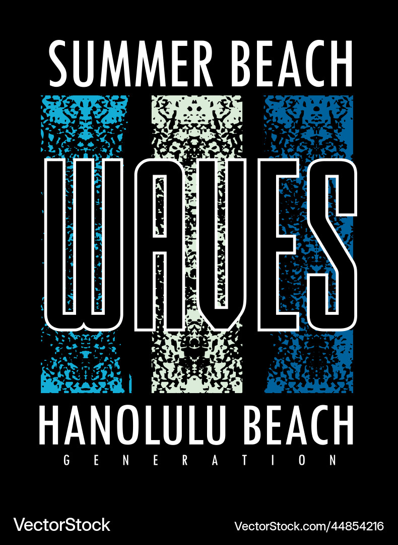 Waves typography for t shirt design premium Vector Image