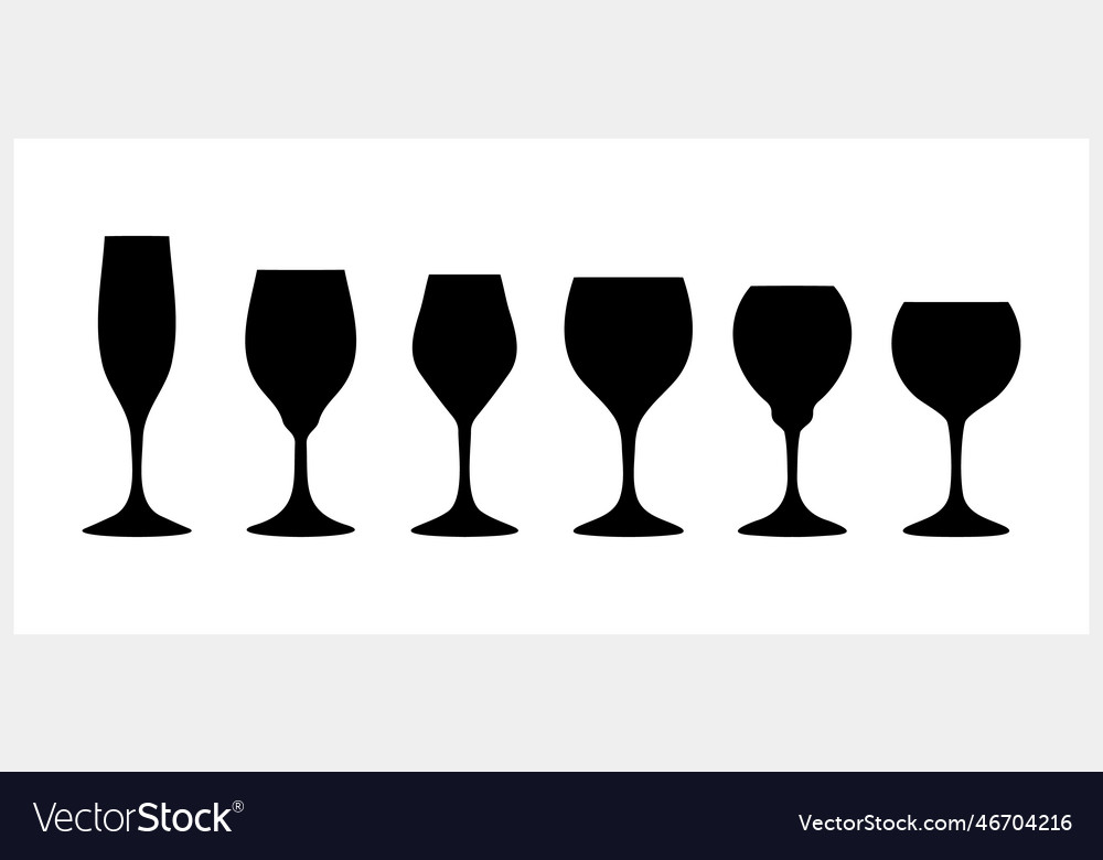 Wine Glass Toast Icon Isolated Stencil Royalty Free Vector