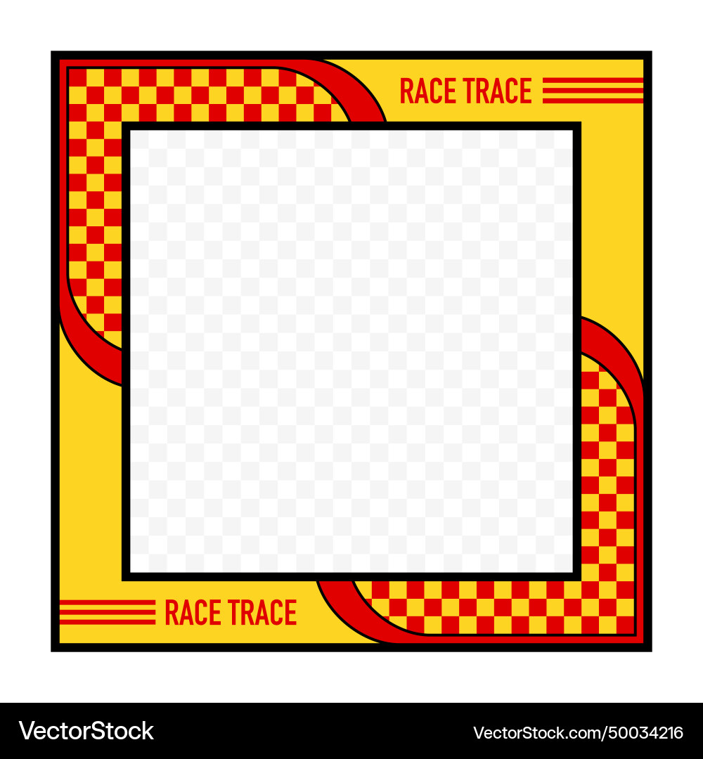 Yellow and red sport car frame Royalty Free Vector Image