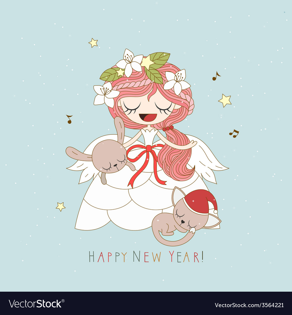 Angel card Royalty Free Vector Image - VectorStock