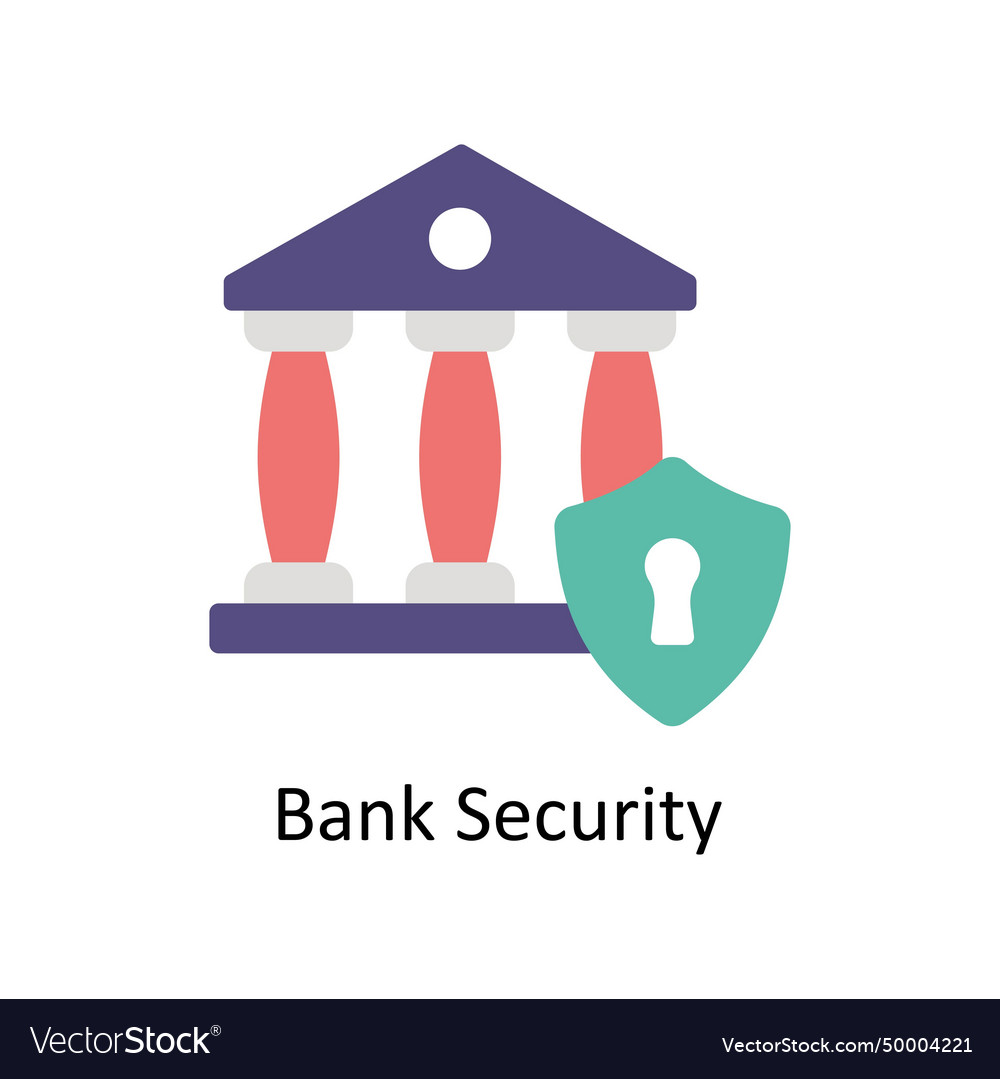 Bank security flat icon style Royalty Free Vector Image