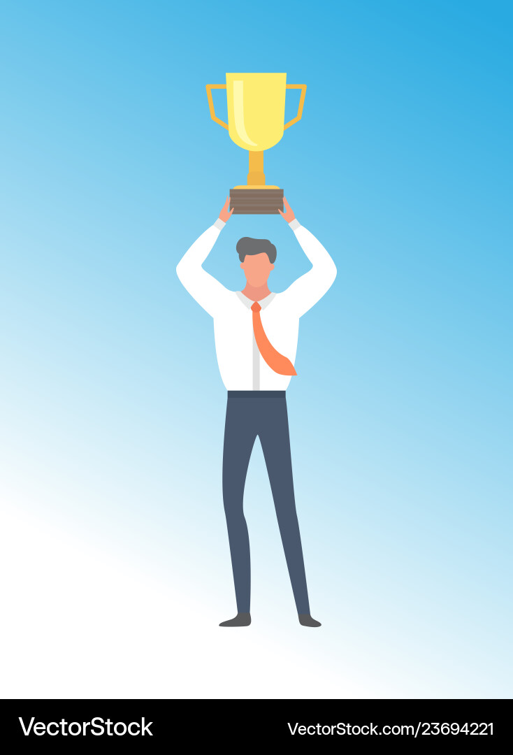 Businessman achieving business excellence prize Vector Image