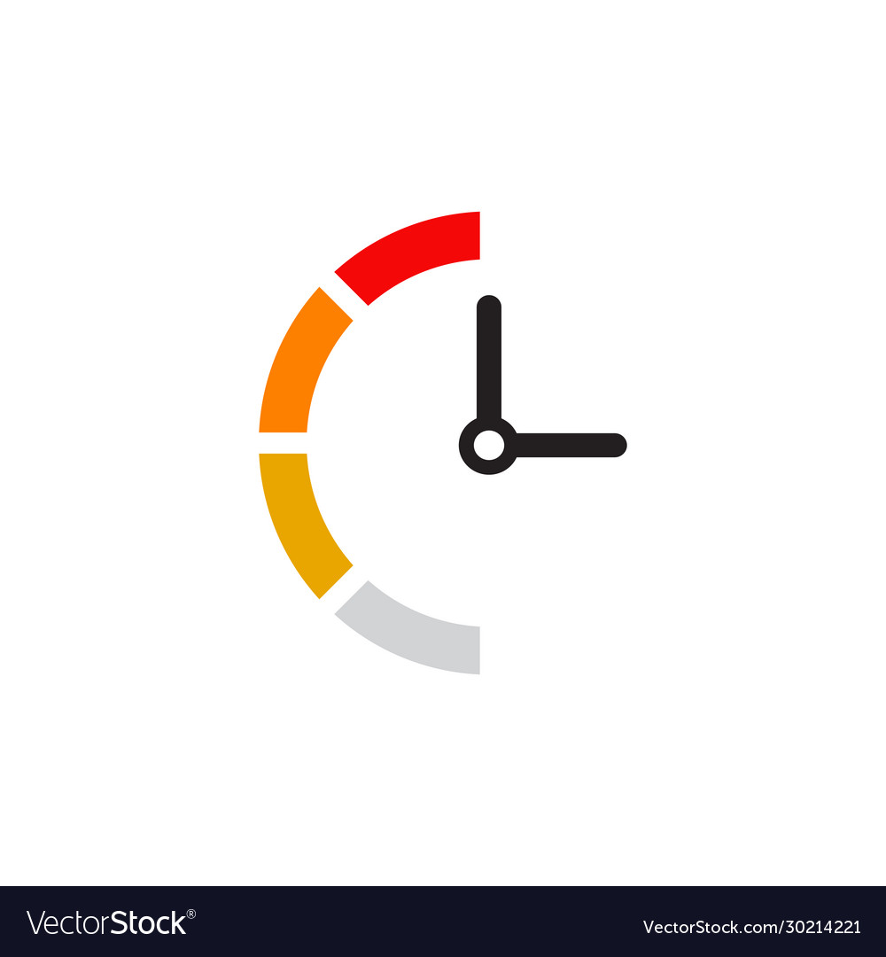 Clock icon logo design template Royalty Free Vector Image