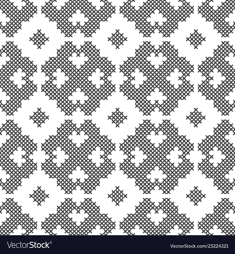 Cross stitch seamless decorative pattern Vector Image