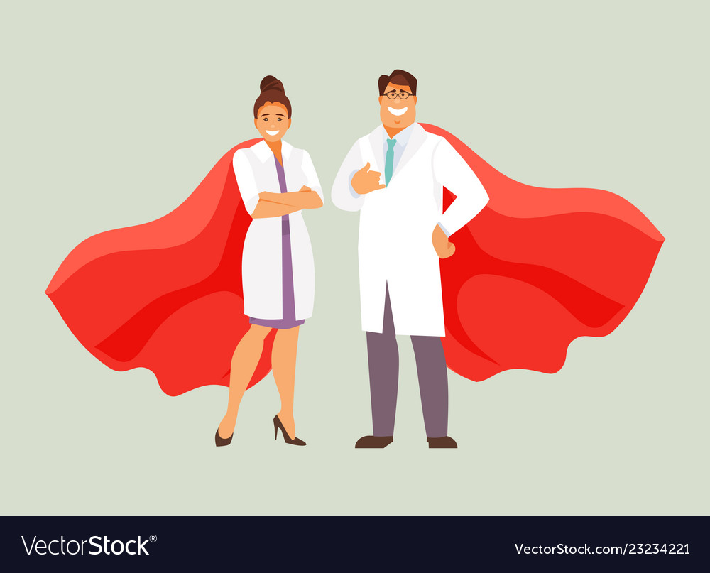 Doctors superheroes Royalty Free Vector Image - VectorStock