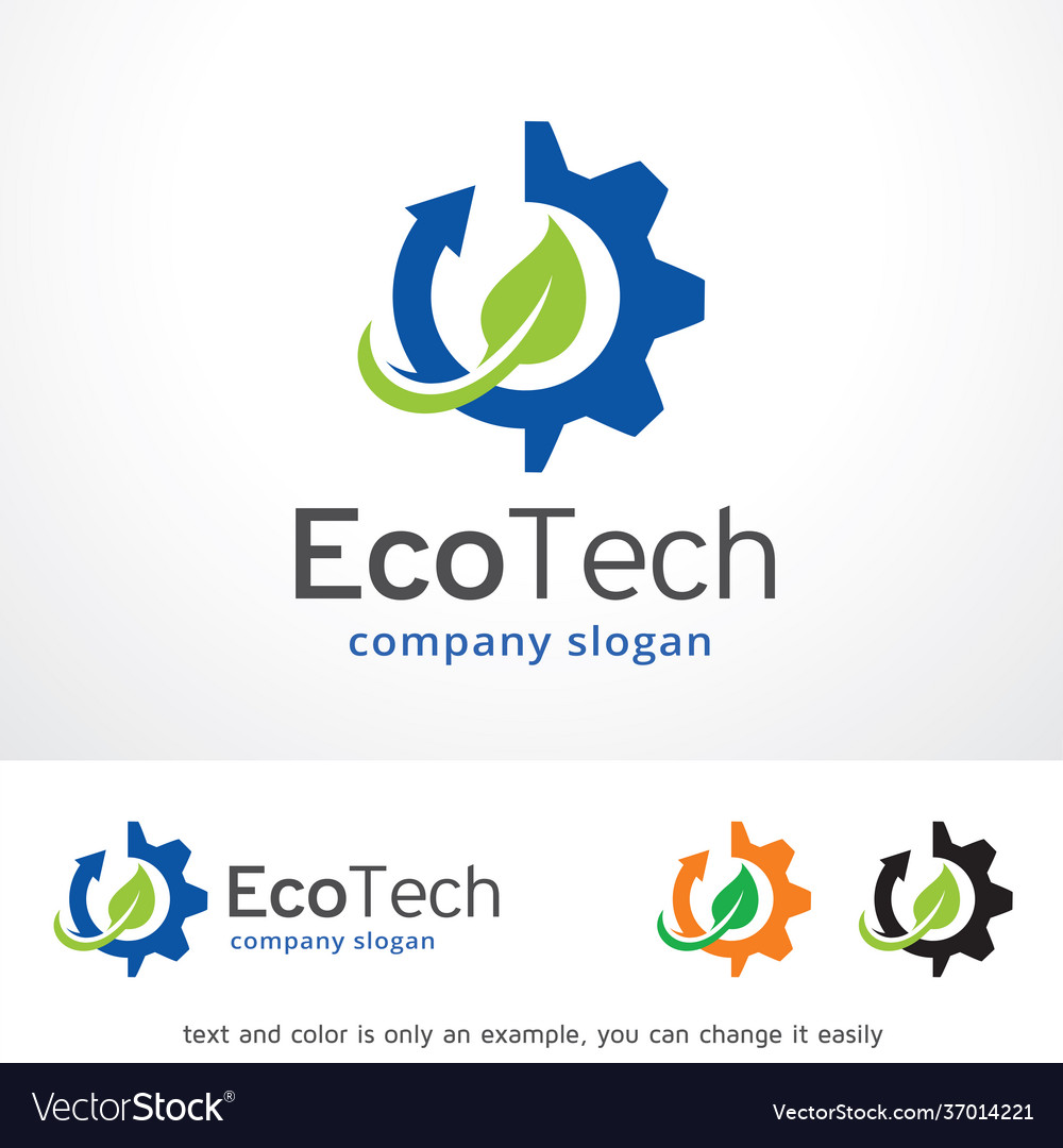 Eco technology logo template design Royalty Free Vector