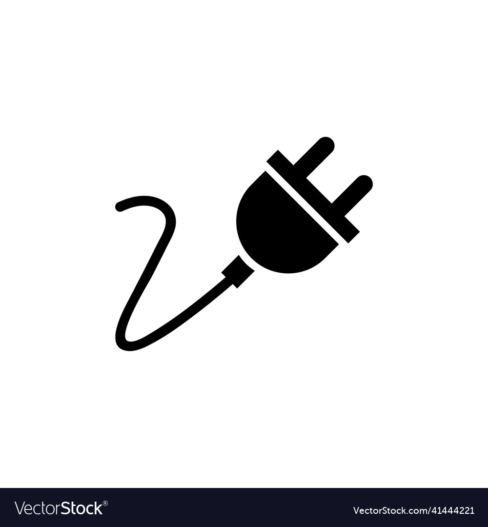 Electrical plug web flat icon on white background Vector Image