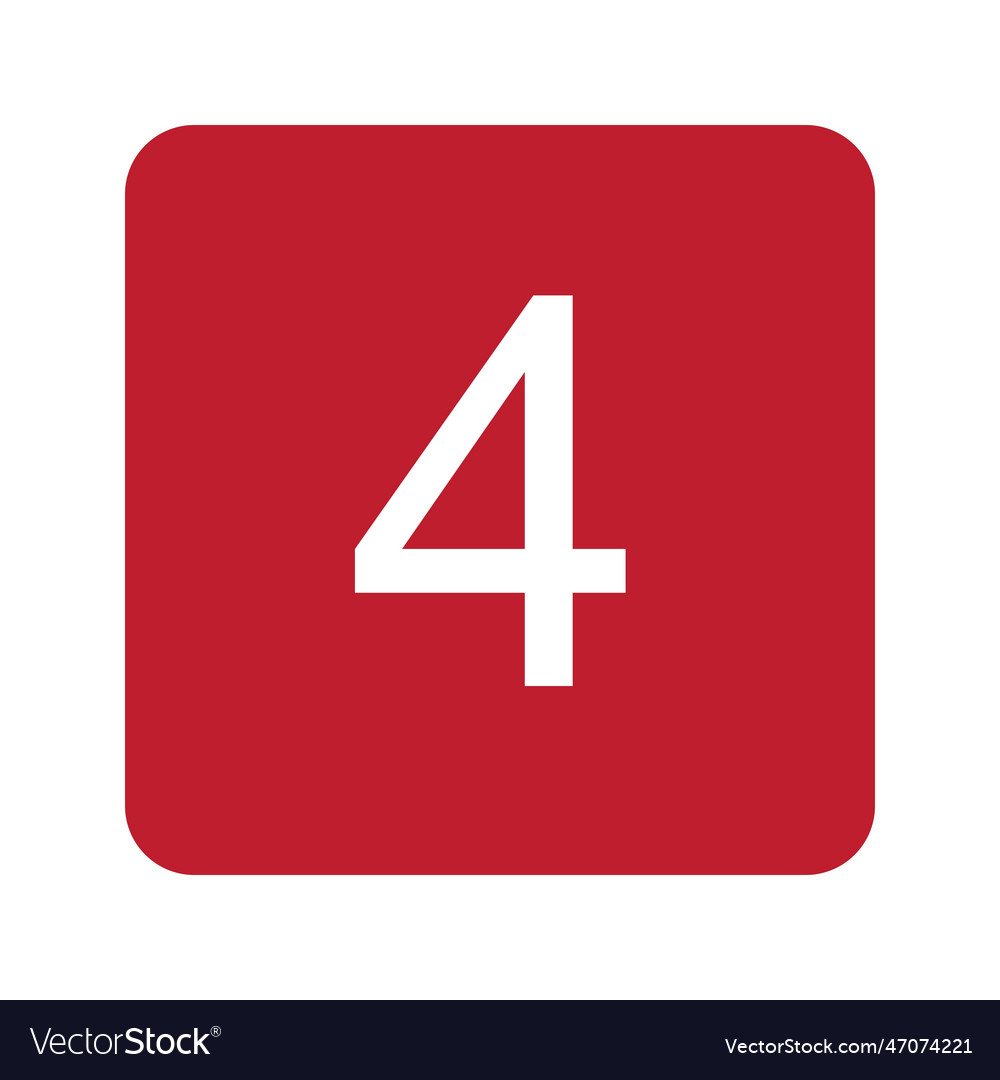 Keycap digit four icon image suitable Royalty Free Vector