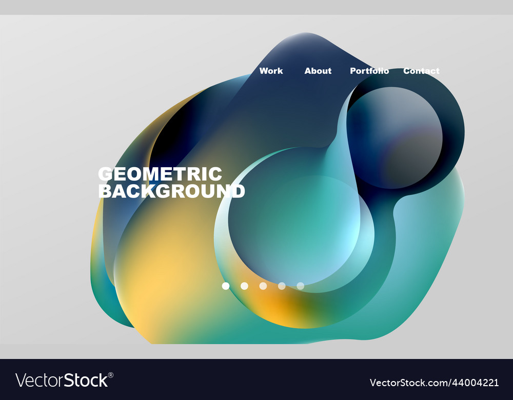 Landing page abstract liquid background flowing Vector Image