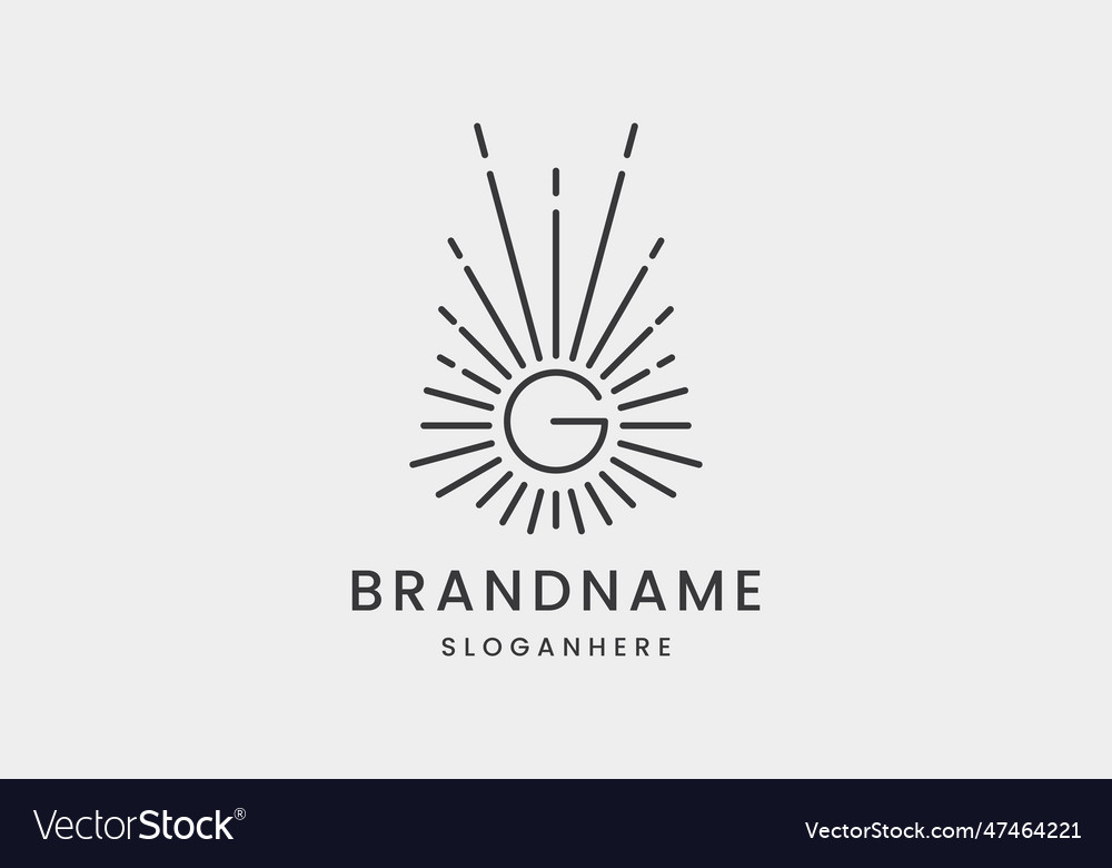 Letter g sun Royalty Free Vector Image - VectorStock