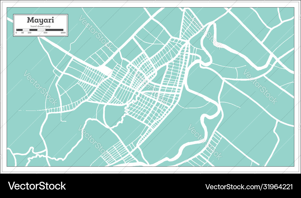 Mayari cuba city map in retro style outline Vector Image