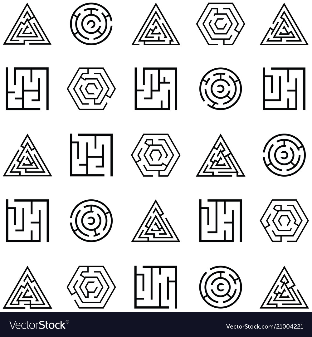Maze icon set Royalty Free Vector Image - VectorStock