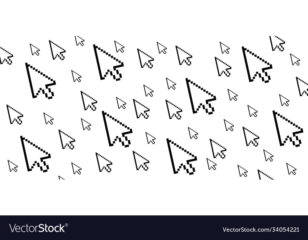Pixel cursor click icon Royalty Free Vector Image