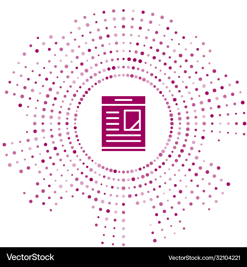 Purple newspaper advertisement displaying Vector Image