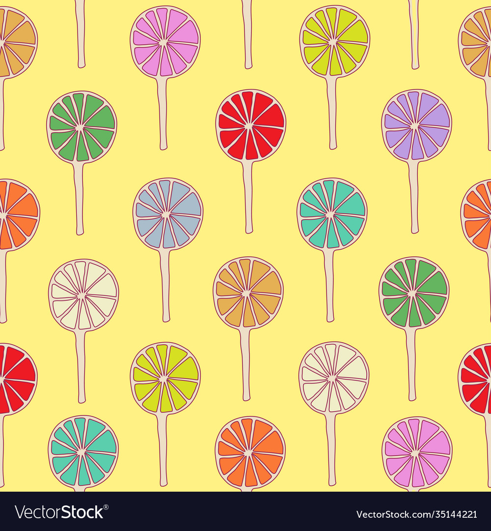 Seamless pattern lollipops Royalty Free Vector Image