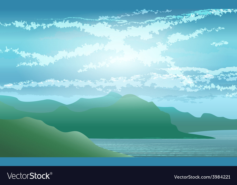 Seashore landscape Royalty Free Vector Image - VectorStock