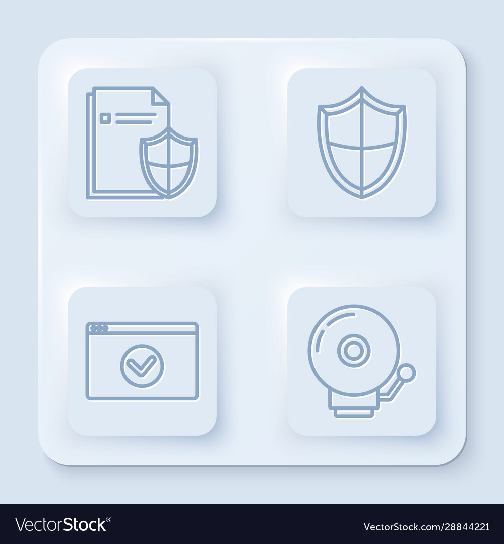 Set line document protection concept shield Vector Image Set line document protection concept shield Vector Image