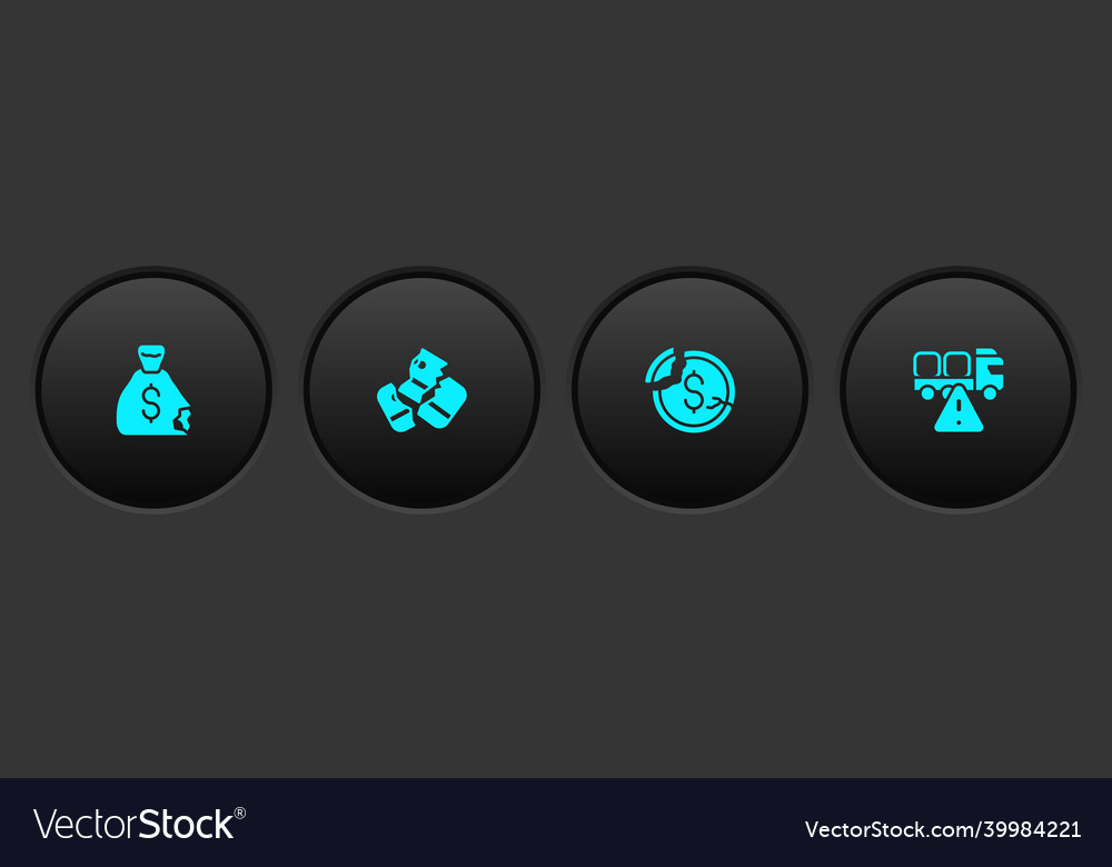 Set money bag credit card dollar rate decrease Vector Image