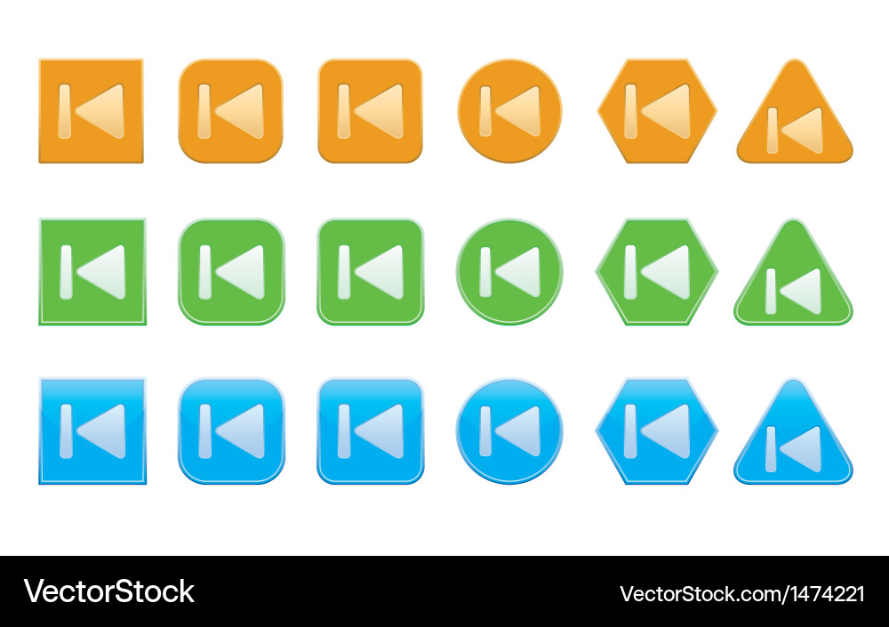 Set of go to first icons Royalty Free Vector Image