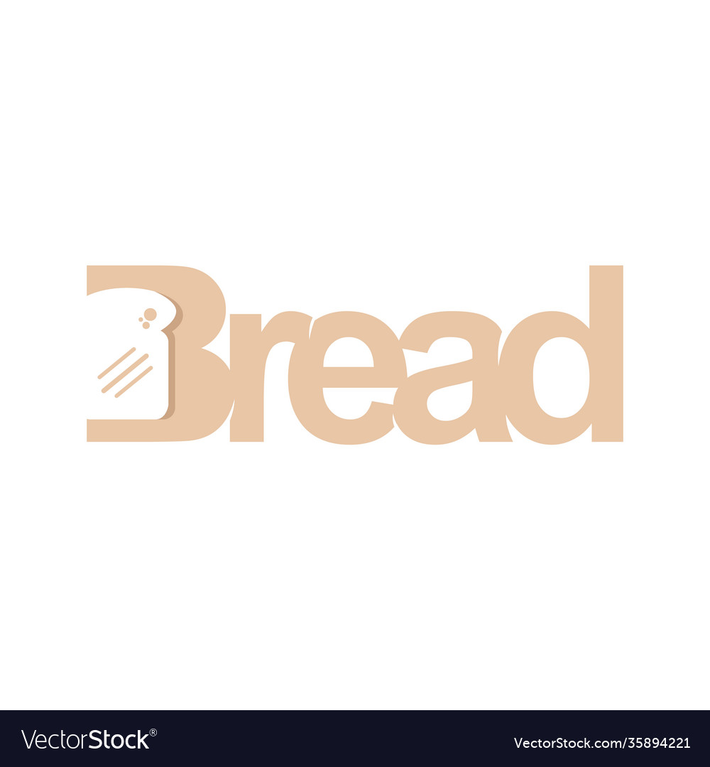 Simple modern bread typography bakery logo Vector Image