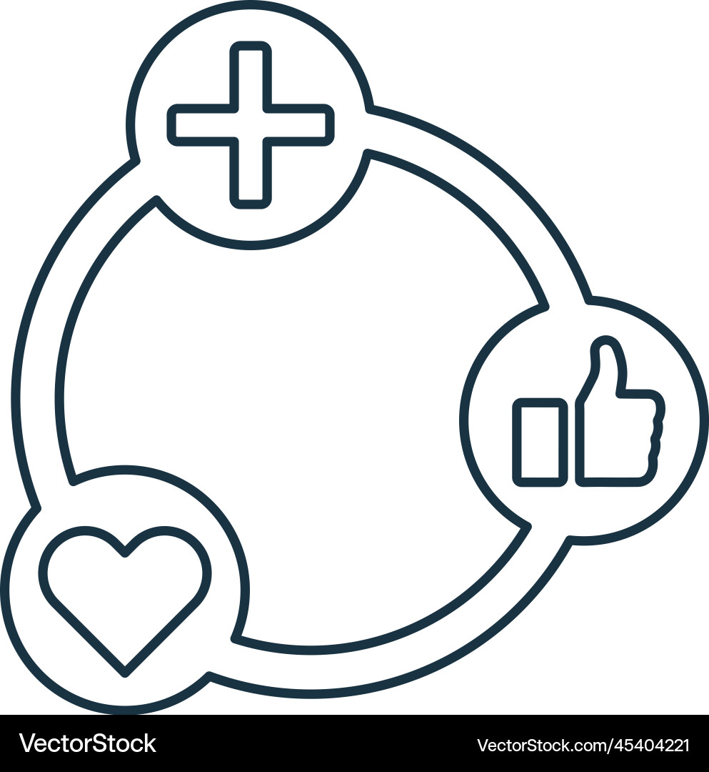 Social engagement outline icon line art Royalty Free Vector