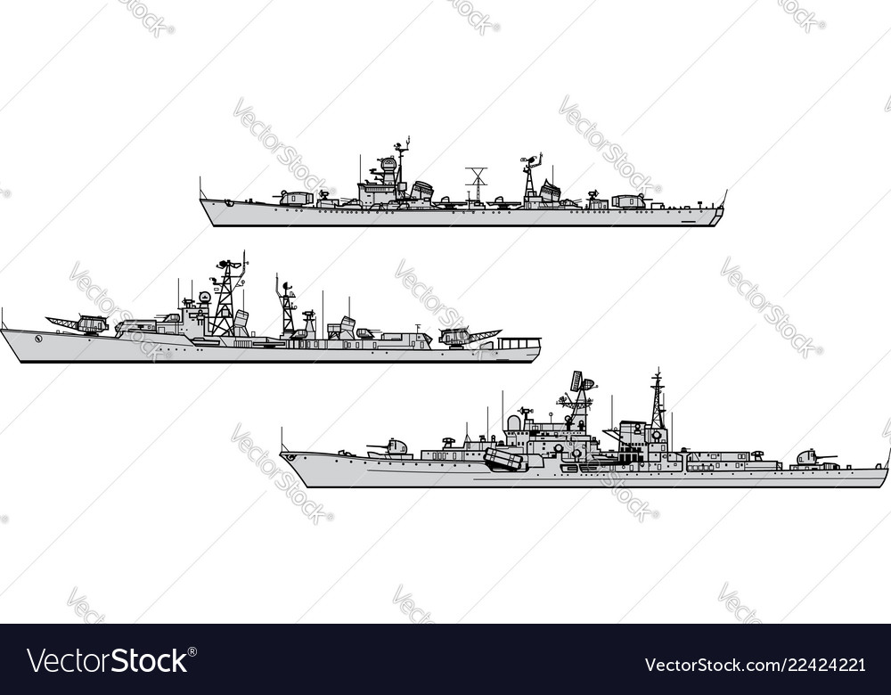 Soviet destroyers Royalty Free Vector Image - VectorStock