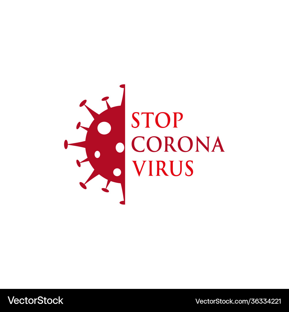 Stop covid19- 19 corona virus logo design corona Vector Image