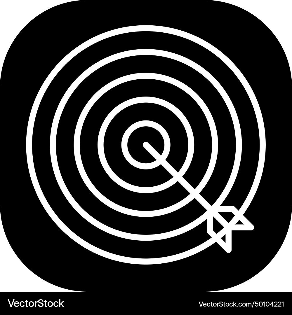 Targeting marketing icon with black filled line Vector Image