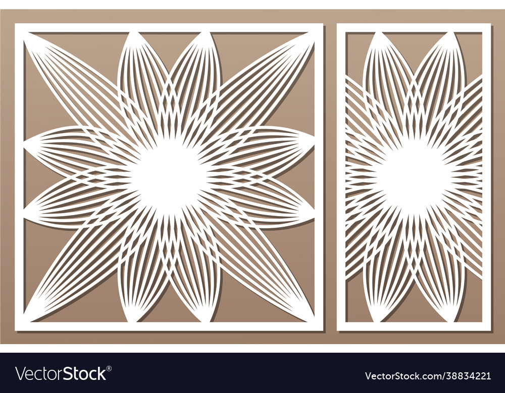 Template for cutting flower geometric pattern Vector Image