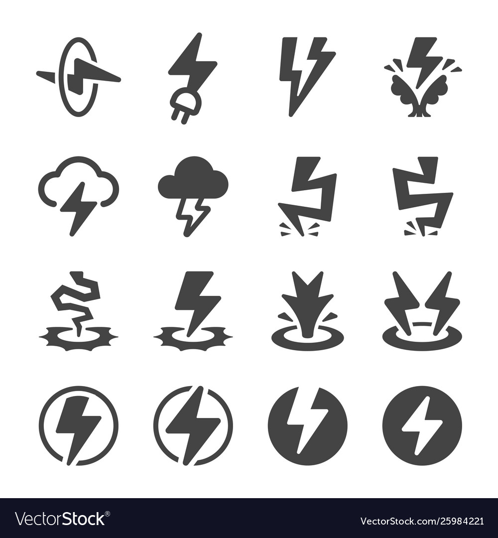 Thunder icon set Royalty Free Vector Image - VectorStock