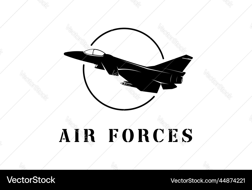 Vintage retro fighter jet plane for war defense Vector Image